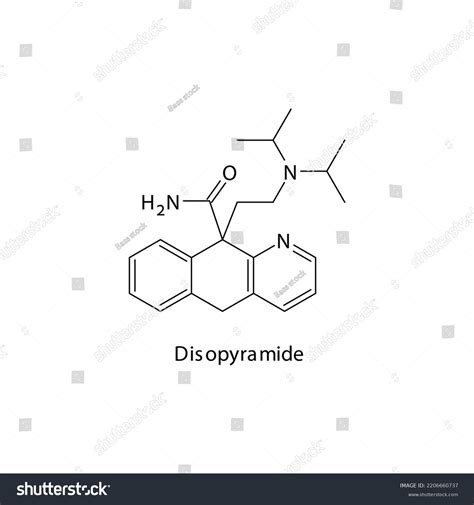 Disopyramide Molecule Flat Skeletal Structure Class Stock Vector Royalty Free 2206660737
