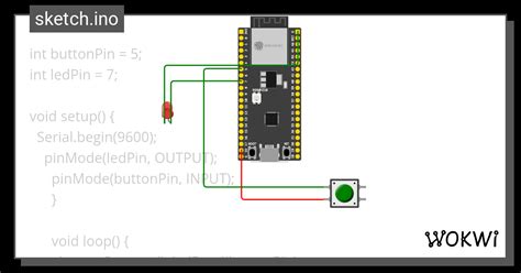Esp8266 Button Led Copy Wokwi Esp32 Stm32 Arduino Simulator