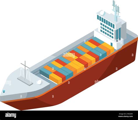 Freight Ship Isometric Icon Cargo Container Transport Stock Vector Image And Art Alamy