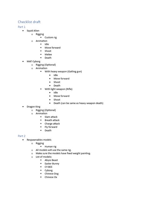Checklist Draft Pdf