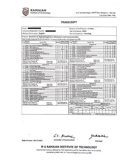 Transcript Sample For Indian Students