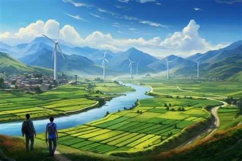 Premium Photo Sustainability In Agriculture Bridging Tradition And Technology