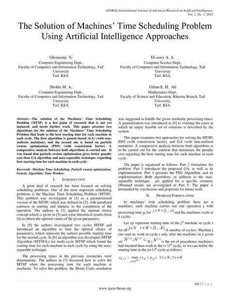 pdf the solution of machines time scheduling problem using