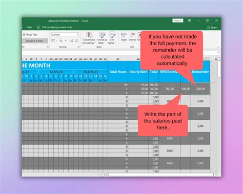 Monthly Time Employee Chart Salary Calculator Employee Work Schedule Staff Planner Excel