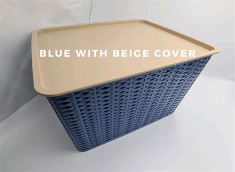 Premium Multi Purpose Stackable Storage Organizer Basket Box With Lid Kotak Bakul Susunan