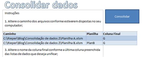 consolidação de dados em excel vba união de dados em excel vba
