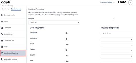 User Import Mapping Aapli