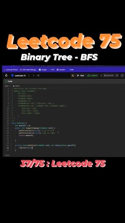 🚀day 3775 Of The Leetcode751372longest Zigzag Path In Binarytreeytshorts Ytshort Shorts