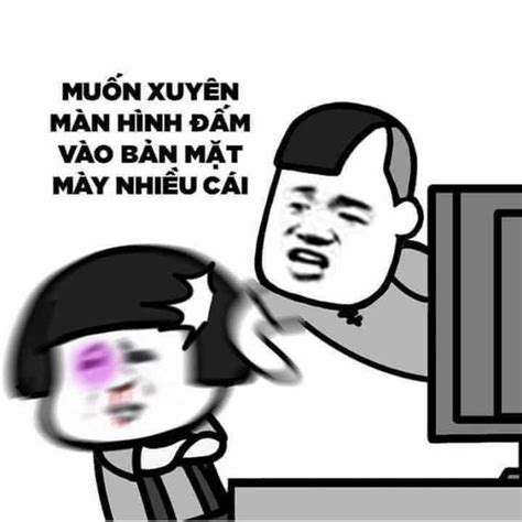 Bé gái bị bé trai xuyên màn hình đấm cho một cái Ảnh Chế Meme