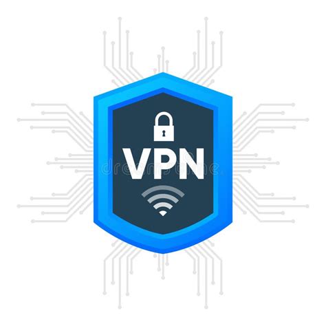 Vpn Shield Protecting Personal Data With Vpn Service Stock Vector Illustration Of Laptop