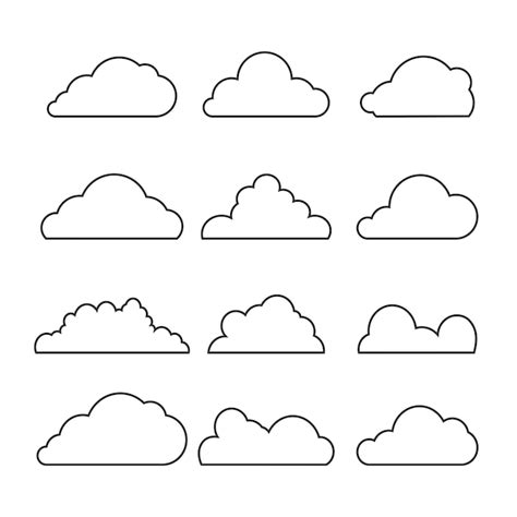 Premium Vector Big Cloud Flat Four Color Minimal Icon Set Stock Vector