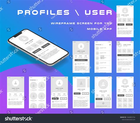 10 1 Ui Kits Wireframes Screens Stock Vector Royalty Free 1060855754 Shutterstock