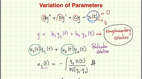 Variation Of Parameters Differential Equations Example And