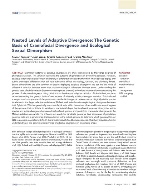 Pdf Nested Levels Of Adaptive Divergence The Genetic Basis Of
