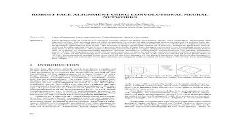 Robust Face Alignment Using Convolutional Neural · Keywords Face Alignment Face Registration