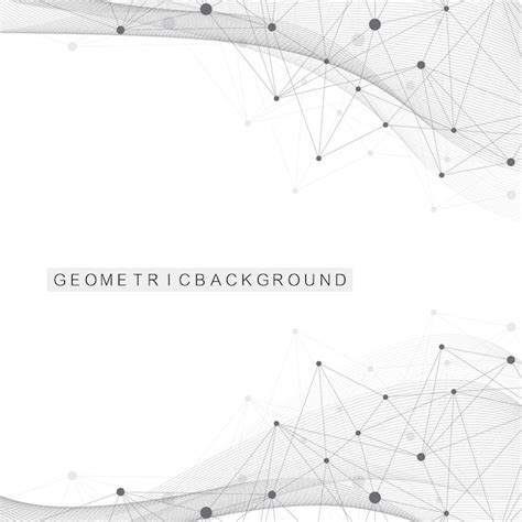 Premium Vector Geometric Abstract Background With Connected Lines And Dots Wave Flow