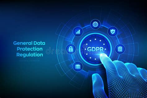 Gdpr General Data Protection Regulation Cyber Security And Privacy Concept On Virtual Screen