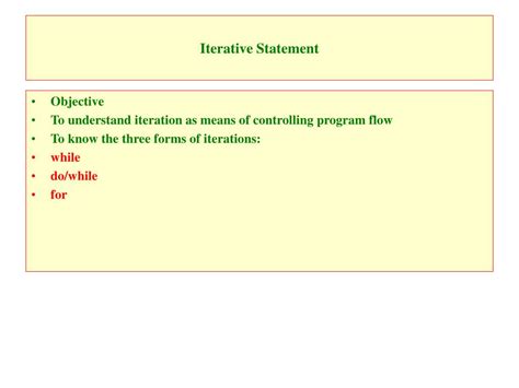 Ppt Iterative Statements Powerpoint Presentation Free Download Id