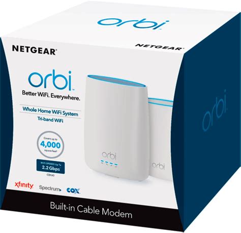 Best Buy Netgear Orbi Tri Band Ac Mesh Wifi System With X Docsis Cable Modem Built