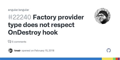 Factory Provider Type Does Not Respect OnDestroy Hook Issue 22240 Angular Angular GitHub
