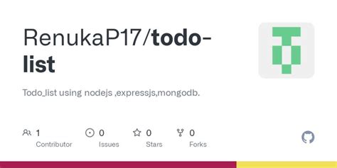 Github Renukap17todo List Todolist Using Nodejs Expressjsmongodb Renuka Patil