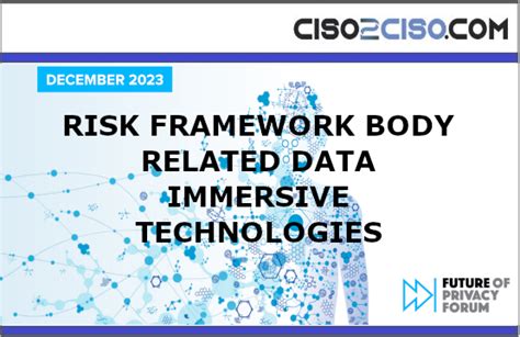 Risk Framework For Body Related Data In Immersive Technologies Ciso2cisocom And Cyber Security