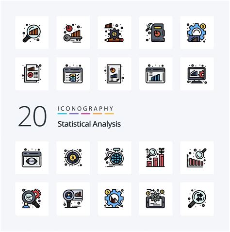 Premium Vector 20 Statistical Analysis Line Filled Color Icon Pack Like Business Intelligence