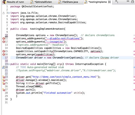 Java How To Declare Chromeoptions And Chrome Driver As A Public