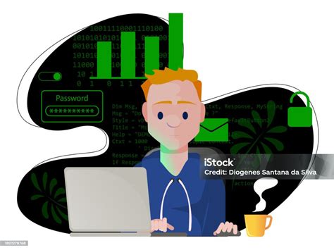 Programmer Working On His Personal Computer Coding Unlocking Checking