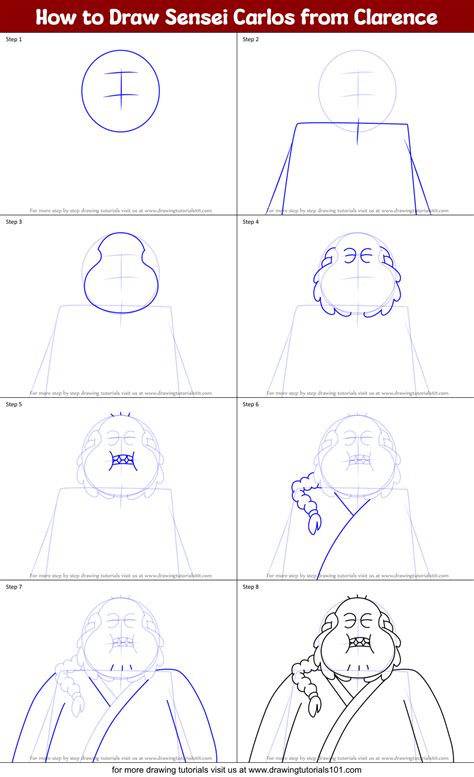 How To Draw Sensei Carlos From Clarence Clarence Step By Step DrawingTutorials Com