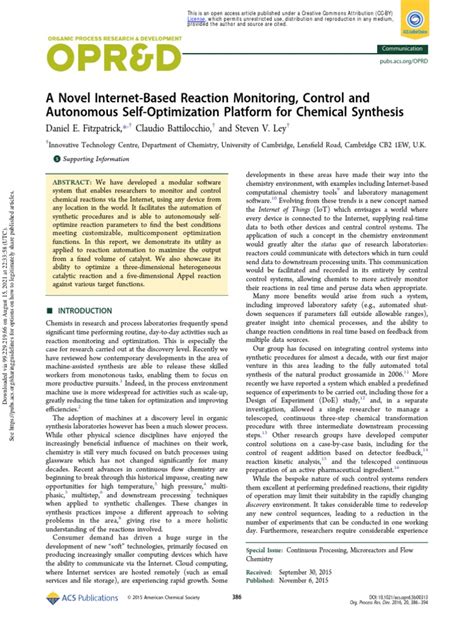 A Novel Internet Based Reaction Monitoring Control And Autonomous Self Optimization Platform