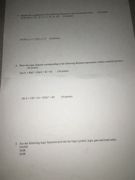 Solved Express The Complement Of The Following Functions Chegg Com