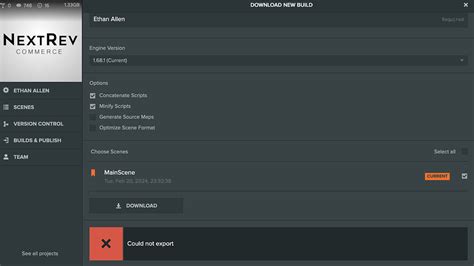 Solved Cannot Export Build Help And Support Playcanvas Discussion