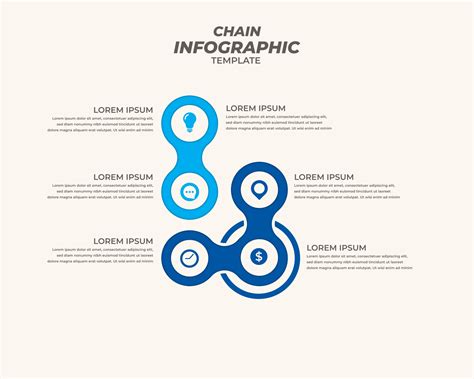 Chain Infographic Design With 5 Steps For Data Visualization Diagram Annual Report Web Design