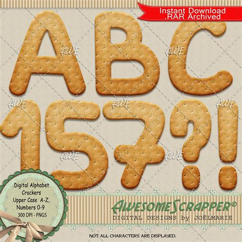 Crackers Digital Alphabet By AwesomeScrapper High Quality Etsy