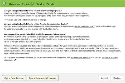 Embedded Studio Licensing