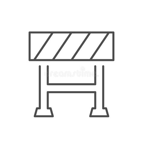 Striped Road Barrier Line Icon Stock Vector Illustration Of Obstacle