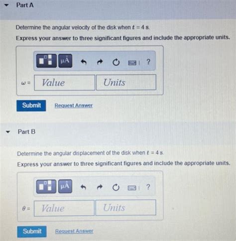 Solved The Disk Starts From Rest And Is Given An Angular