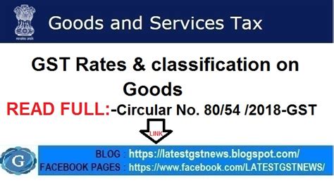 Gst Rates And Classification On Goods Gst News Gst News