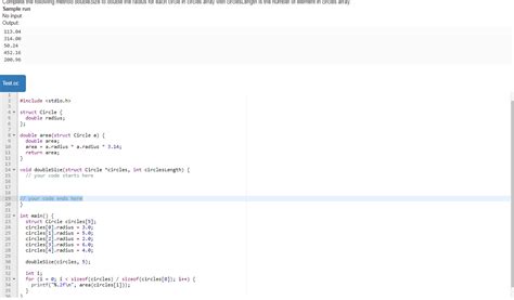 Solved Complete The Following Method Double Size To Double Chegg