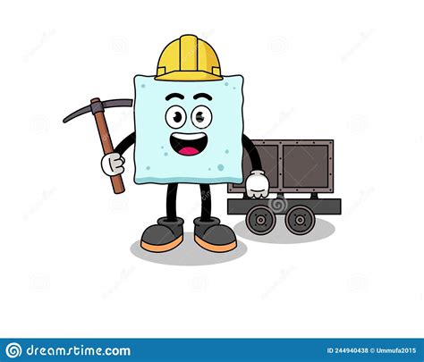 Mascot Illustration Of Sugar Cube Miner Stock Vector Illustration Of Diabetes Food 244940438