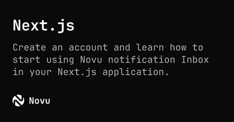 Next Js Novu Documentation
