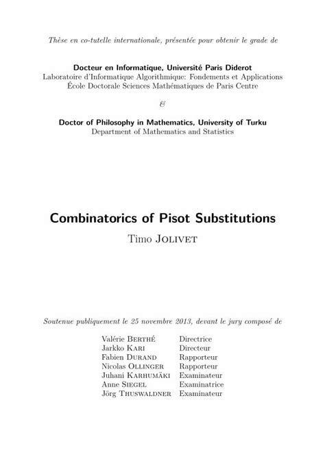 Pdf Combinatorics Of Pisot Substitutions Dokumentips