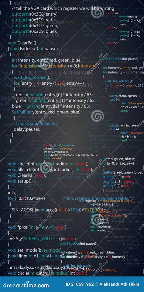 Program Script Code Stock Vector Illustration Of Screen 210691962