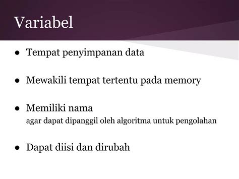 Variabel Dan Tipe Data PPT