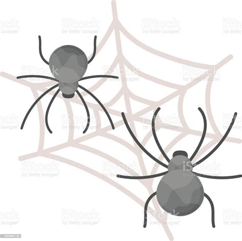 거미와 웹 개념 벡터 아이콘 디자인 가을 또는 가을 활동 기호 건조 날씨 기호 온화한 기후 요소 스톡 일러스트 10월에 대한