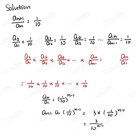 Solved Find The Formula An For The Nth Term Of The Geometric Sequence Whose First Term Is A