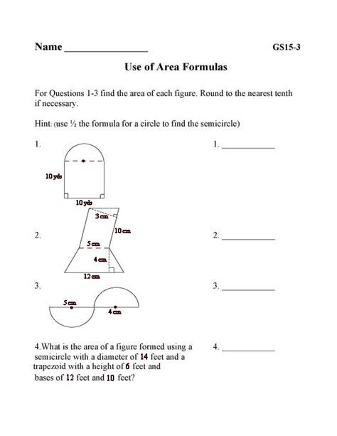 Bluebonkers Free Printable Math Geometry Sheets Area Formula P3