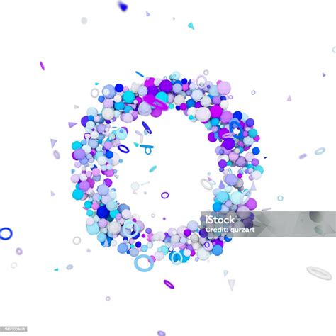 알파벳 대문자 O 편지입니다 파란 공 재미 있는 글꼴에 의하여 이루어져 있다 3d 렌더링에 고립 된 흰색 배경 공 스포츠 장비에 대한 스톡 사진 및 기타 이미지 Istock