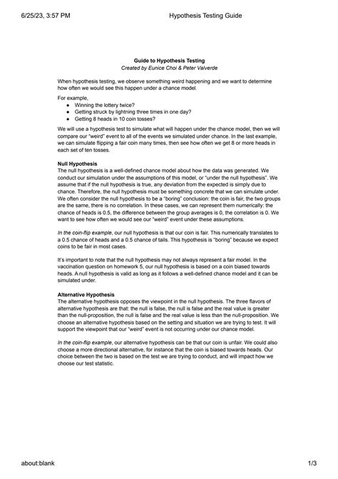 Solution Hypothesis Testing Guide Studypool